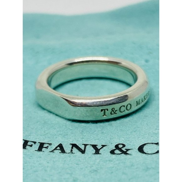 Tiffany & Co. | Jewelry | Tiffany Co Makers Sterling Narrow Slice Ring Size 4 2 | Poshmark